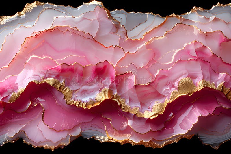 Luxury Abstract Background of Pink and Gold Agate with a Beautiful ...