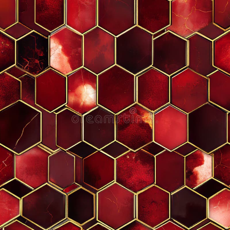 Luxury Abstract Background, Rich Burgundy, Crimson Red Tones, Hexagonal ...