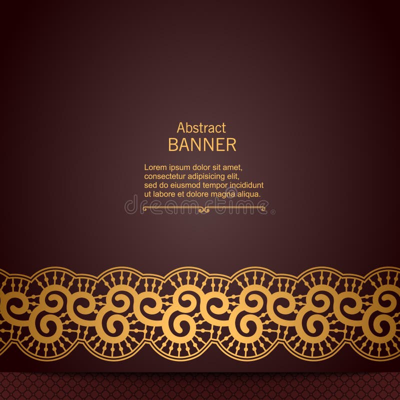 Luxury Abstract Decorative Frame with Lace Ribbon Stock Vector ...