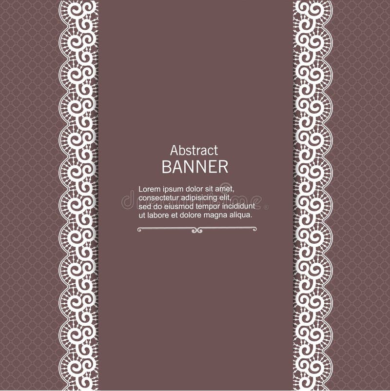 Luxury Abstract Decorative Frame Template with Lace Ribbon Stock Vector ...