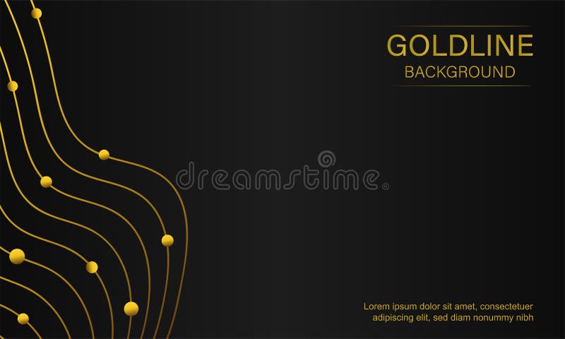 Luxury Abstract Gold Line on Black Background Stock Vector ...