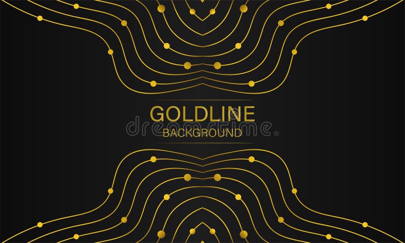 Luxury Abstract Gold Line on Black Background Stock Vector ...