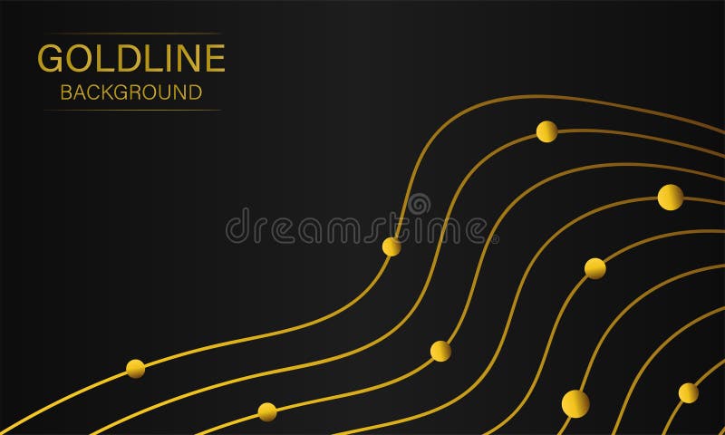 Luxury Abstract Gold Line on Black Background Stock Vector ...