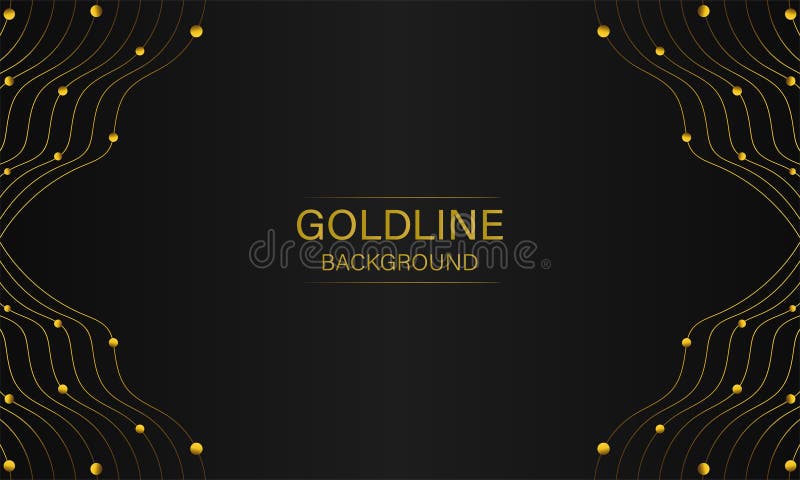 Luxury Abstract Gold Line Frame Decoration on Black Background Stock ...
