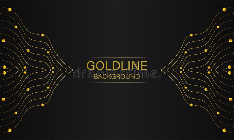 Luxury Abstract Gold Line Frame Decoration on Black Background Stock ...