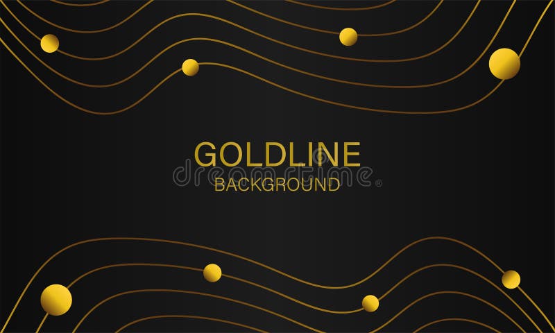 Luxury Abstract Gold Line Frame Decoration on Black Background Stock ...