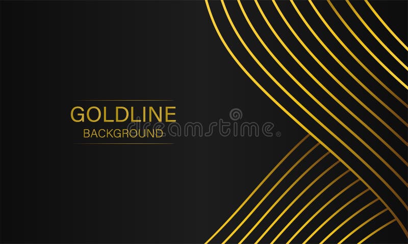 Luxury Abstract Gold Line on Black Background Stock Vector ...