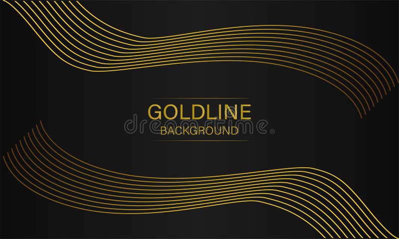 Luxury Abstract Gold Line on Black Background Stock Vector ...