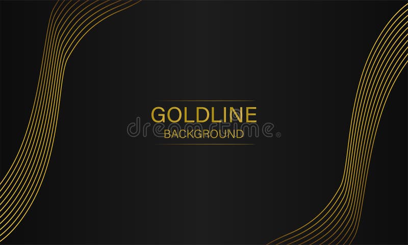 Luxury Abstract Gold Line on Black Background Stock Vector ...