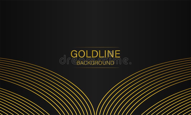 Luxury Abstract Gold Line on Black Background Stock Vector ...