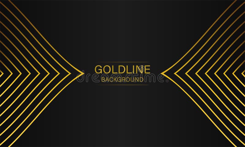 Luxury Abstract Gold Line on Black Background Stock Vector ...