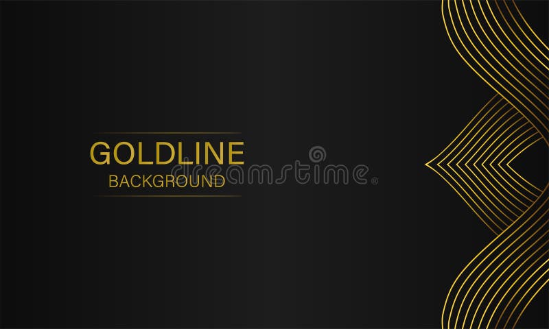 Luxury Abstract Gold Line on Black Background Stock Vector ...