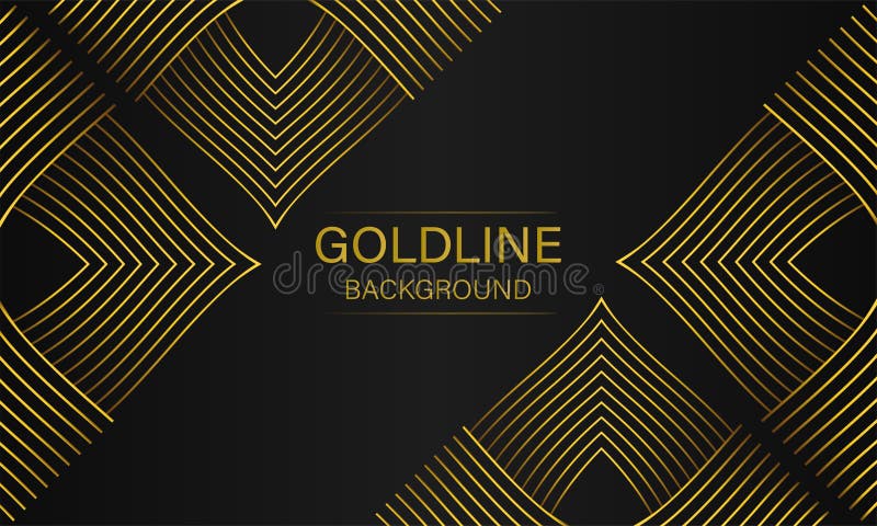 Luxury Abstract Gold Line on Black Background Stock Vector ...
