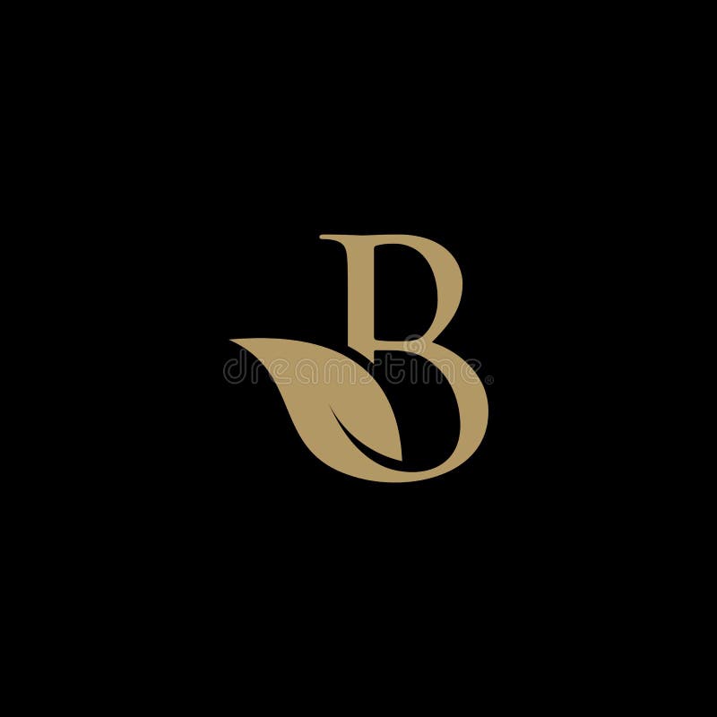 Luxury Abstract Initial Letters B Logo Design with Leaf Concept ...