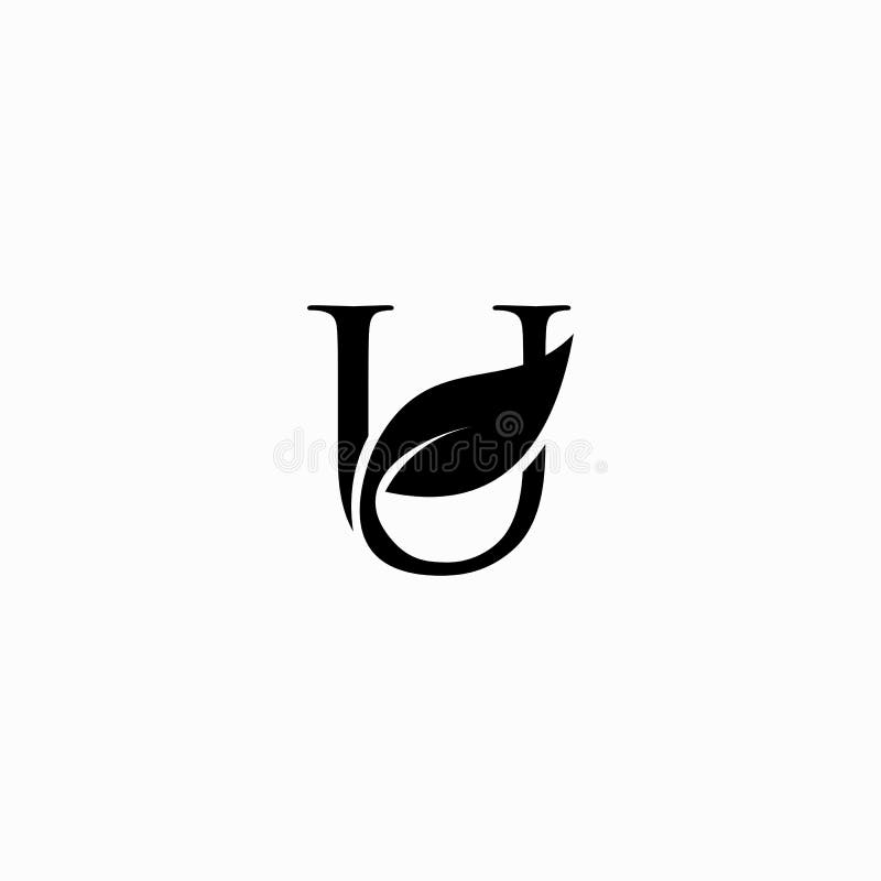 Luxury Abstract Initial Letters U Logo Design with Leaf Concept ...