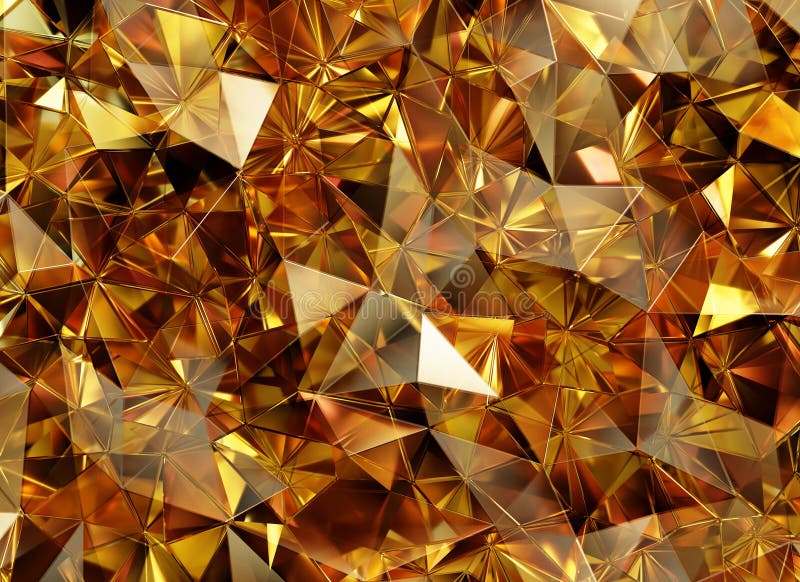 Luxury Abstract Realistic Gold Prism Crystal Reflection Close Up ...