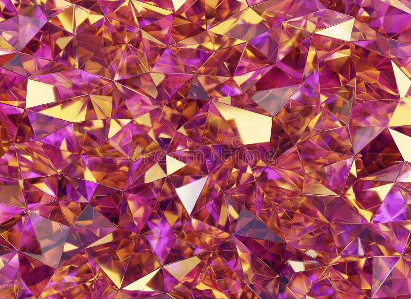 Luxury Abstract Realistic Pink and Gold Crystal Texture Reflection ...