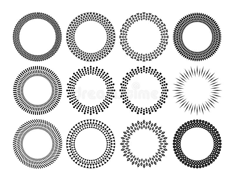 Luxury Abstract Shape Circle Border Logo Set. Detailed Geometry ...