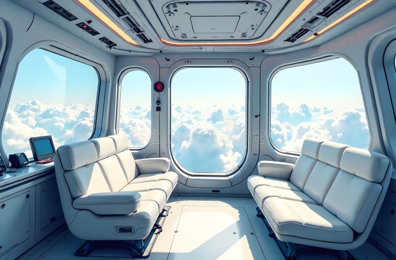 Luxury Airship Interior Above the Clouds Stock Illustration ...