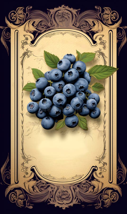 Luxury Alcohol Label, or Home Blueberries Label. Blueberries Product ...