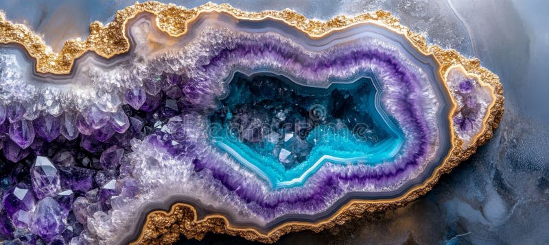 Luxury Amethyst Geode Teal, Silver, Purple, and White Crystal Texture ...