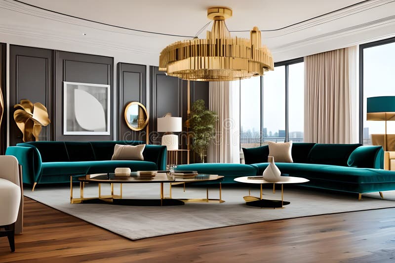 Luxury Apartment Interior Mid Century Modern Refined Bright Colors ...