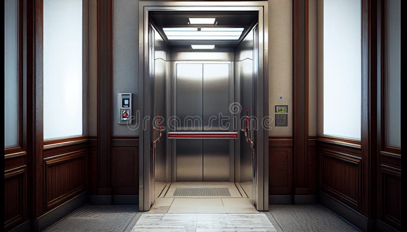 Apartment Interior with Modern Lift. Stock Illustration - Illustration ...