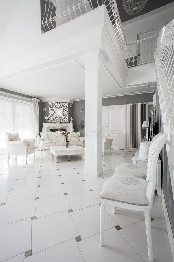 Interior of Luxury Apartment Stock Photo - Image of crystal, lather ...