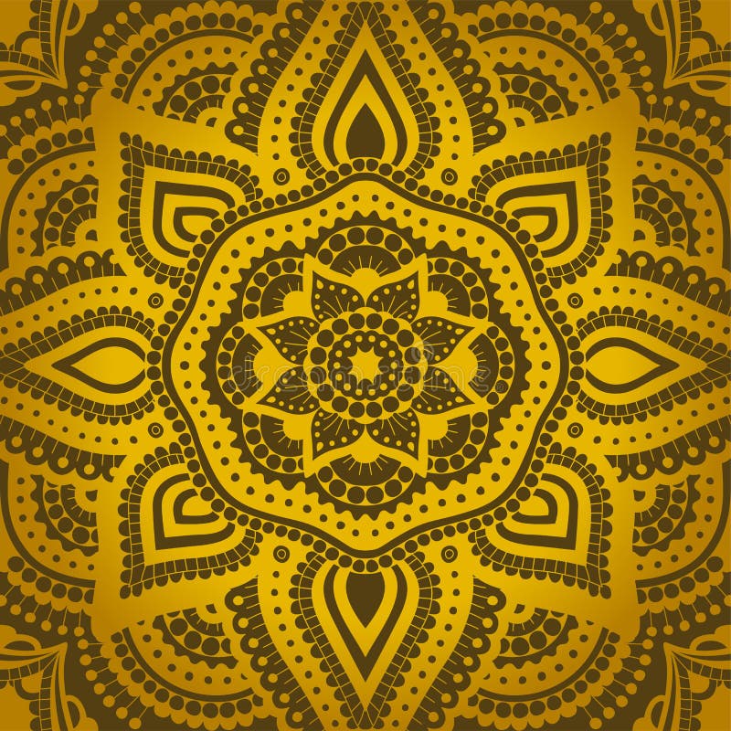 Luxury Art with Golden Seamless Eastern Pattern Stock Vector ...