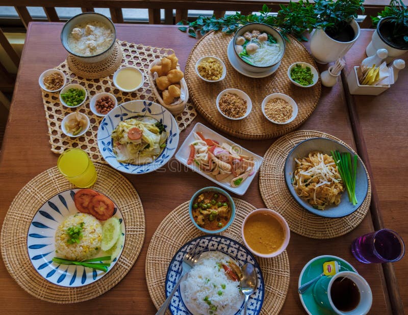 Luxury Asian Breakfast in Hotel Stock Image - Image of morning, healthy ...