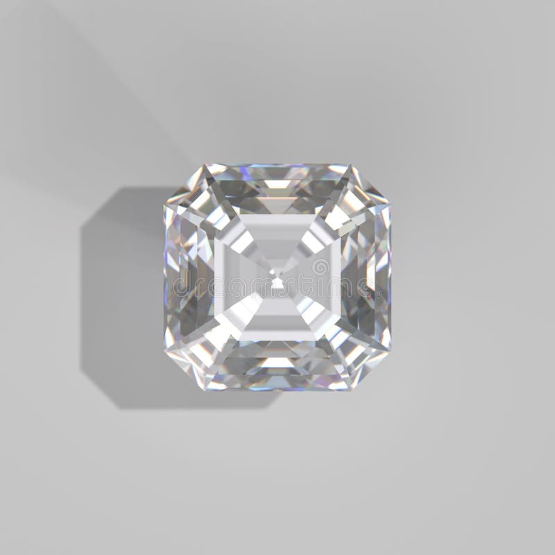 Luxury Asscher Cut Diamond Top View Stock Illustration - Illustration ...