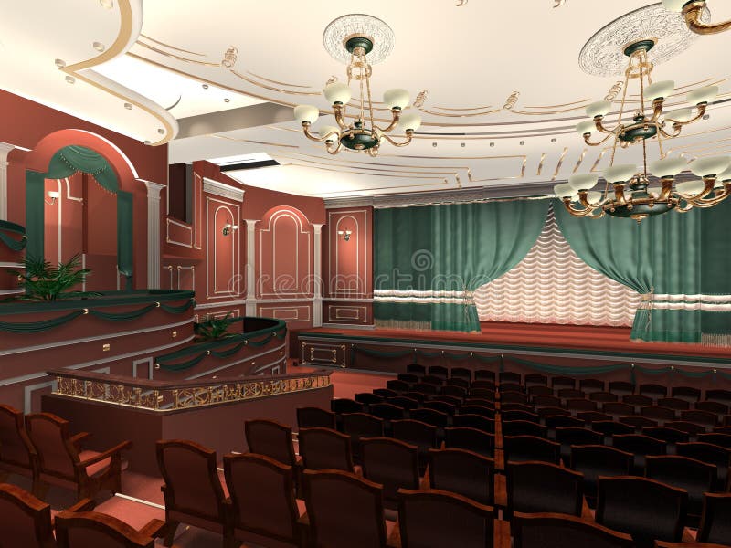 Luxury audience hall stock illustration. Illustration of movie - 28429837