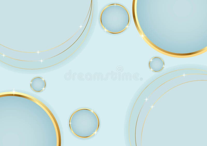 Luxury Background Blue on Circular Geometric Shapes with Shiny Gold ...