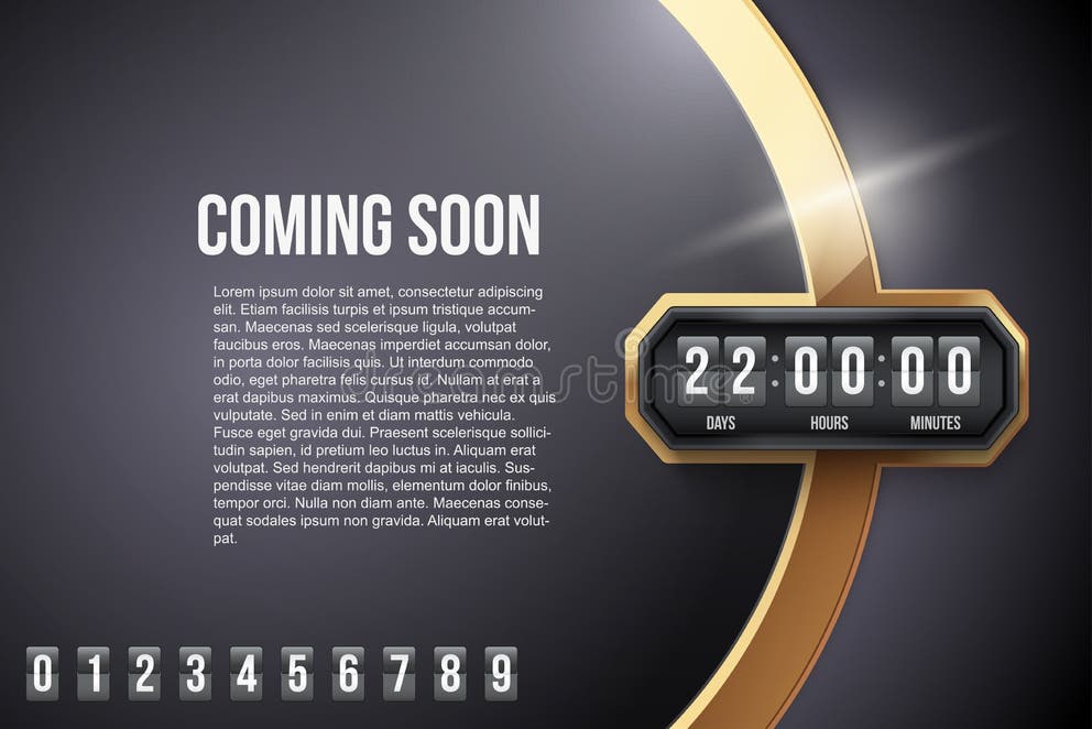 Luxury Background Coming Soon and Countdown Timer Stock Vector ...