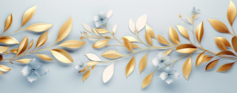 Luxury Background with Golden Leaves Stock Illustration - Illustration ...
