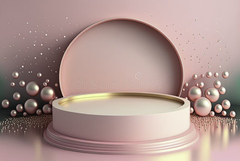 Luxury Background with Pink Podium Element Stock Illustration ...