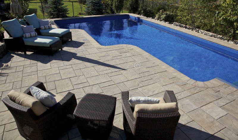 Luxury backyard stock image. Image of living, evening - 5479239