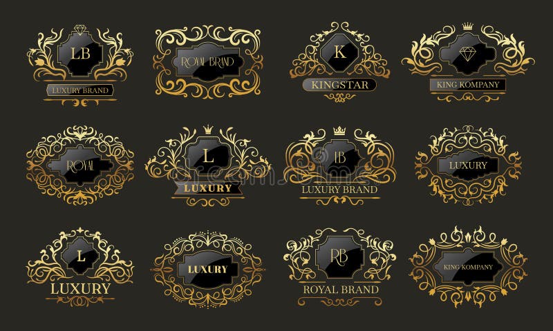 Luxury Badges. Decorative Logo Collection Premium Style Recent Vector ...