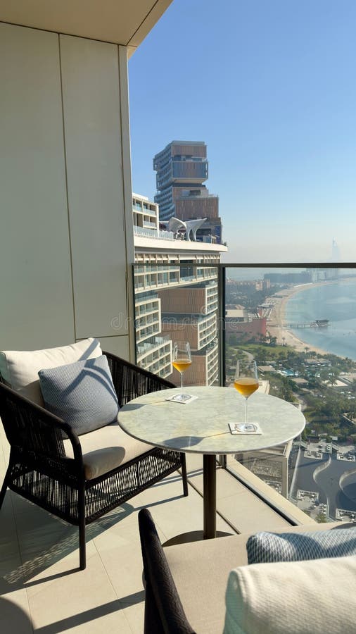Luxury Balcony with Dubai View Stock Photo - Image of hotel, design ...