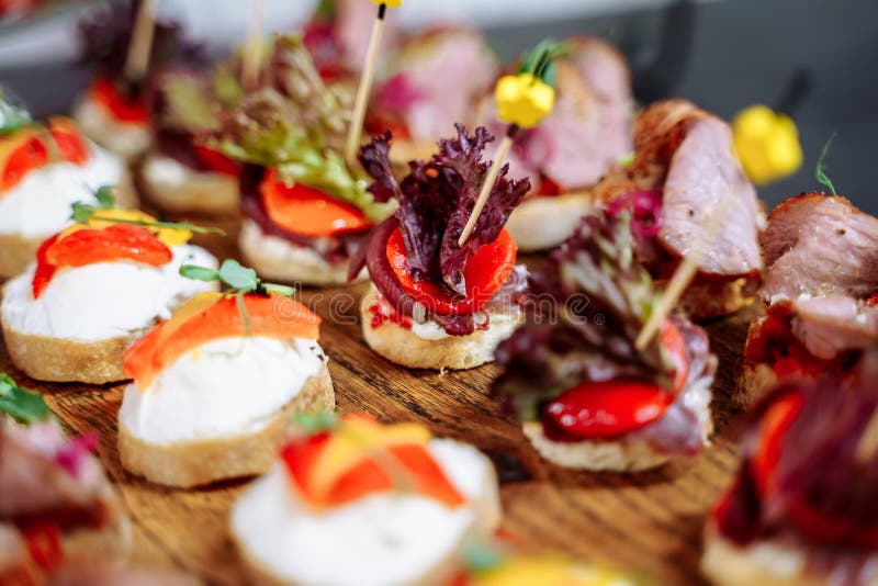 Luxury Banquet Table Setting in Restaurant. Table with the Snacks ...