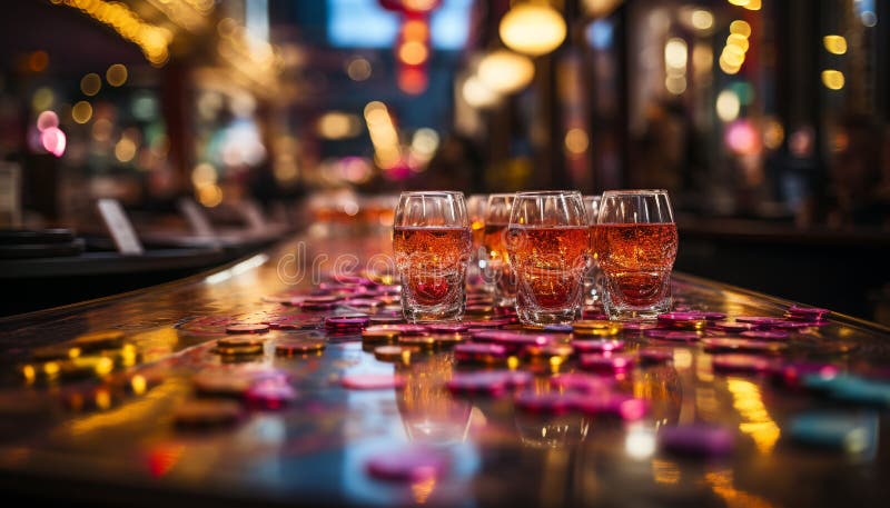 Luxury Bar, Nightlife Celebration, Cocktail Glass, Wine Bottle ...