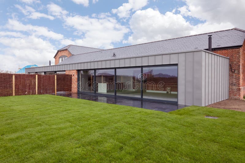 Luxury Barn Conversion Rear Facade with Cladding Editorial Stock Photo ...