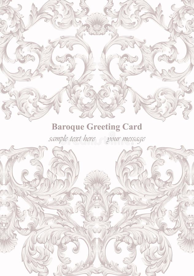 Luxury Baroque Card Ornament Background Vector. Rich Imperial Intricate ...