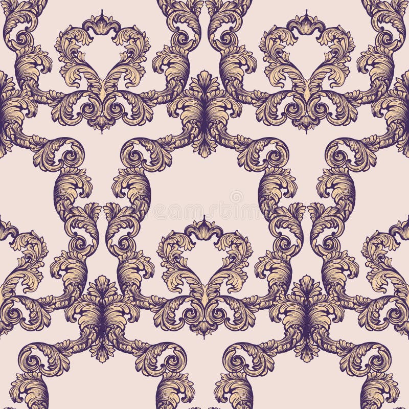 Luxury Baroque Paper Decor Ornament Vector Pattern. Rich Imperial ...
