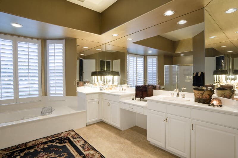 Luxury Bathroom in House stock image. Image of contemporary - 33889383
