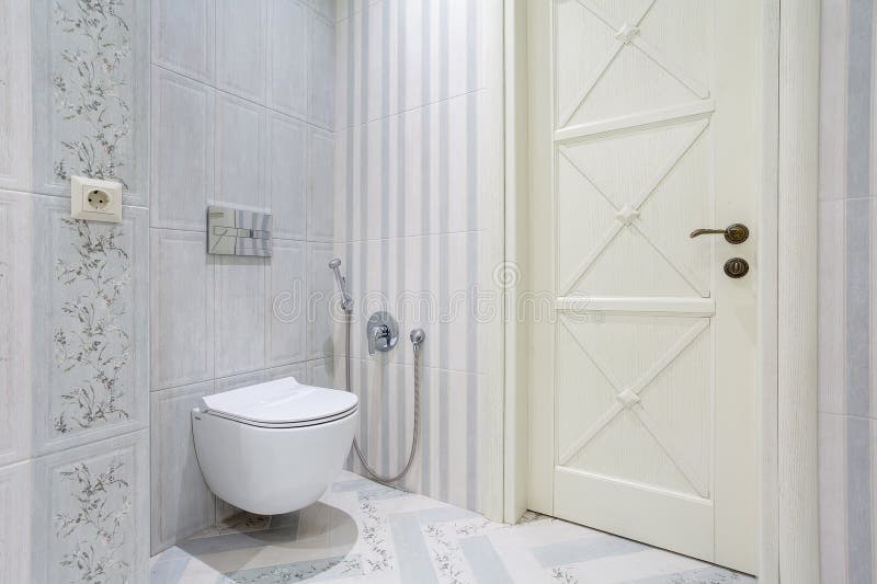 Luxury Bathroom Interior Design and Ceramic Tile Wall Stock Photo ...