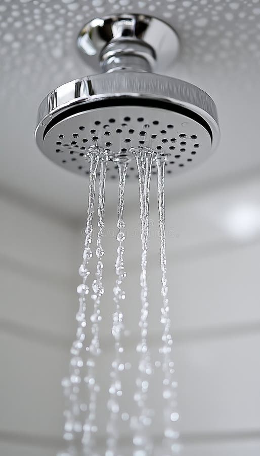 Luxury Bathroom, Modern Shower Head, Water Stream, Chrome Finish Design ...