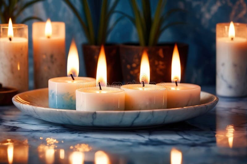 Luxury Bathroom Spa, Contemporary Blue Elegant Design Stock ...