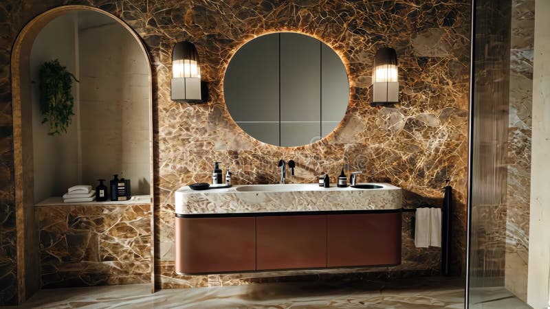 A Luxury Bathroom with a Spa-like Atmosphere and a Stunning Marble ...