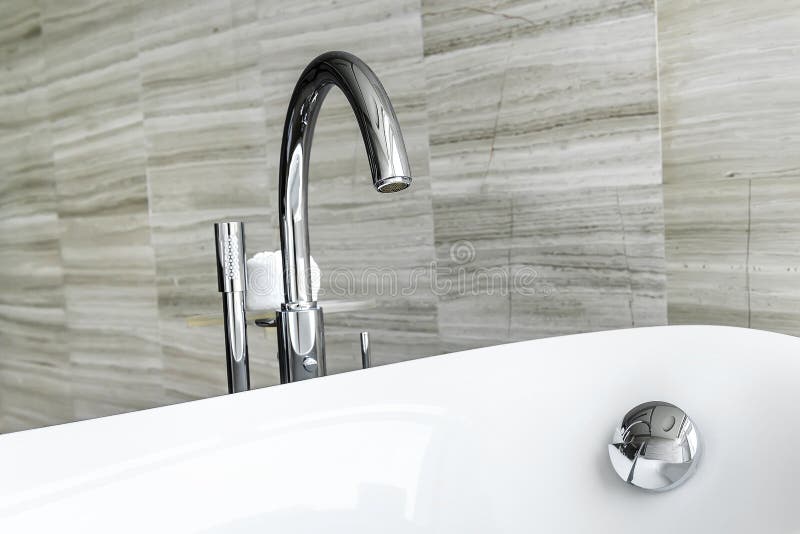 Luxury bathroom tab stock image. Image of metalbath, home - 77016015